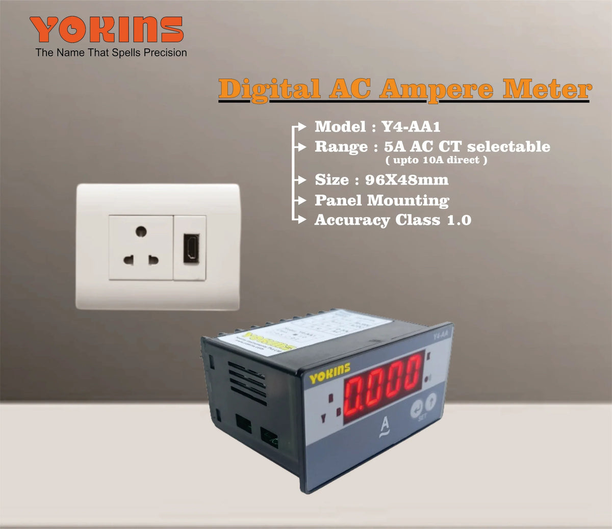 Y4-AA1 AC Ammeter (Single Phase) – Yokins Instruments